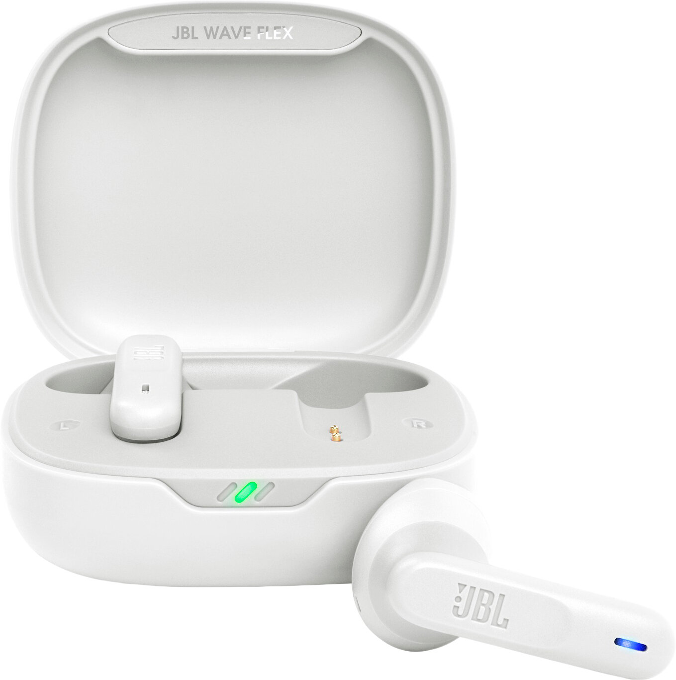 Наушники JBL Wave Flex, Bluetooth, вкладыши, белый [jblwflexwht], Время работы, до: 8 ч