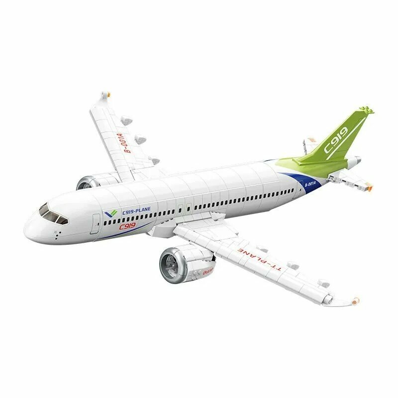 Игрушка для сборки из строительных блоков-большой авиалайнер C919, украшение коллекционного уровня