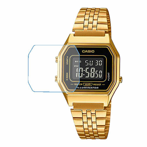 Скрин Мобайл защитный экран для часов Casio LA680WGA-1B из нано стекло 9H