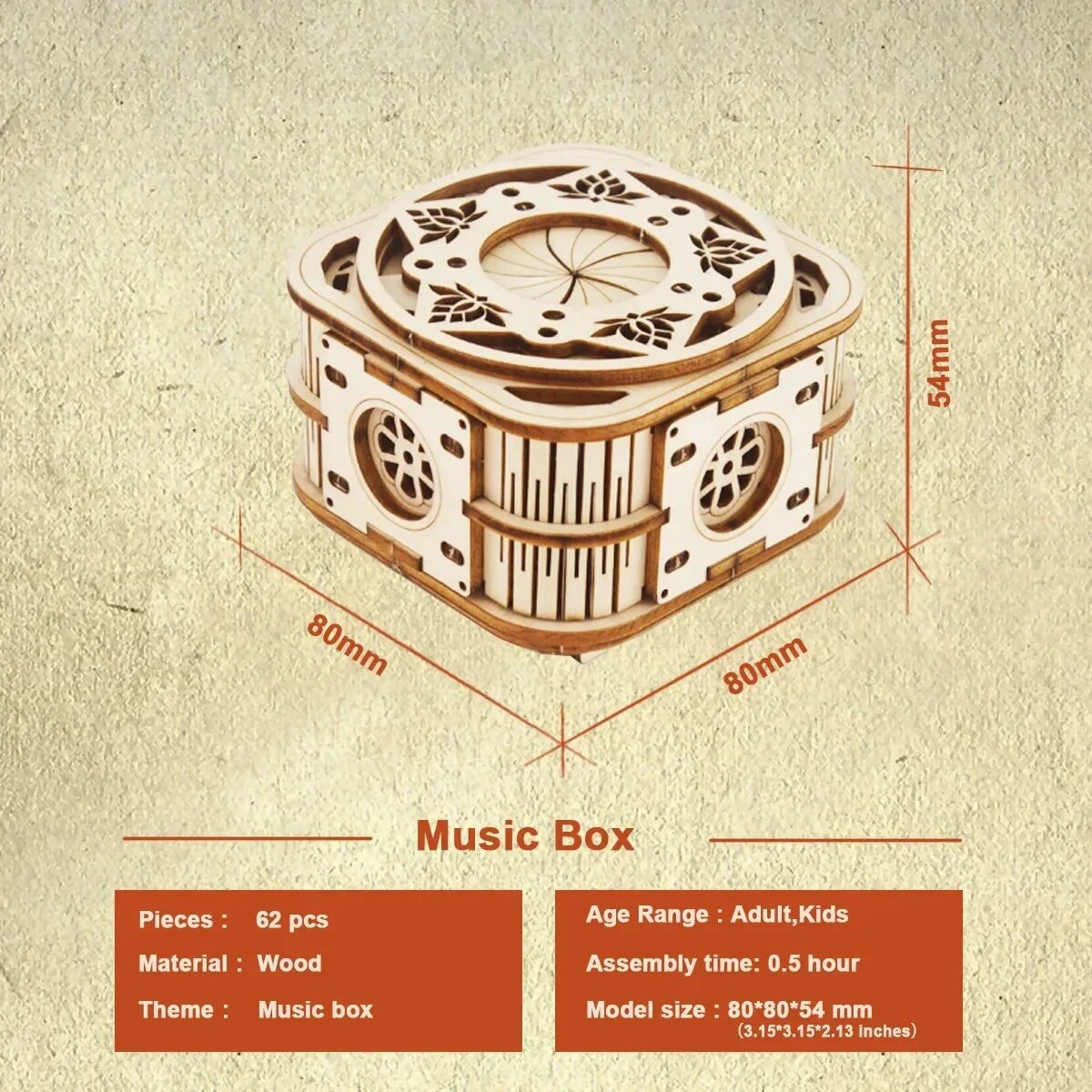 3D деревянная музыкальная шкатулка, пазлы для детей, механические строительные блоки, наборы строительных блоков, сделай сам, сборка, весенний чехол для игрока песен, подарок