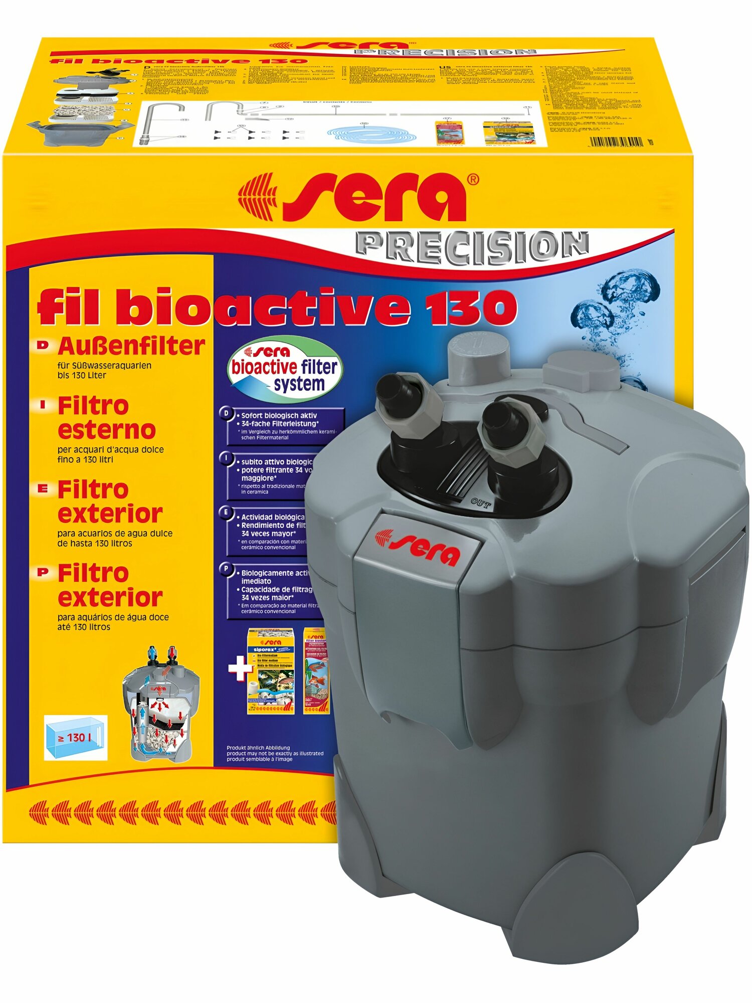 Внешний фильтр для аквариума SERA "fil BIOACTIVE 130", 300 л/ч, 30601