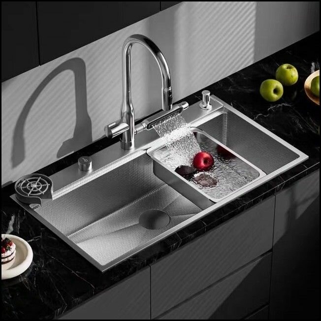 Мойка для кухни JAMESON Нержавеющая сталь марки 304 Технология тиснения "гранула" Многофункциональный комплект
