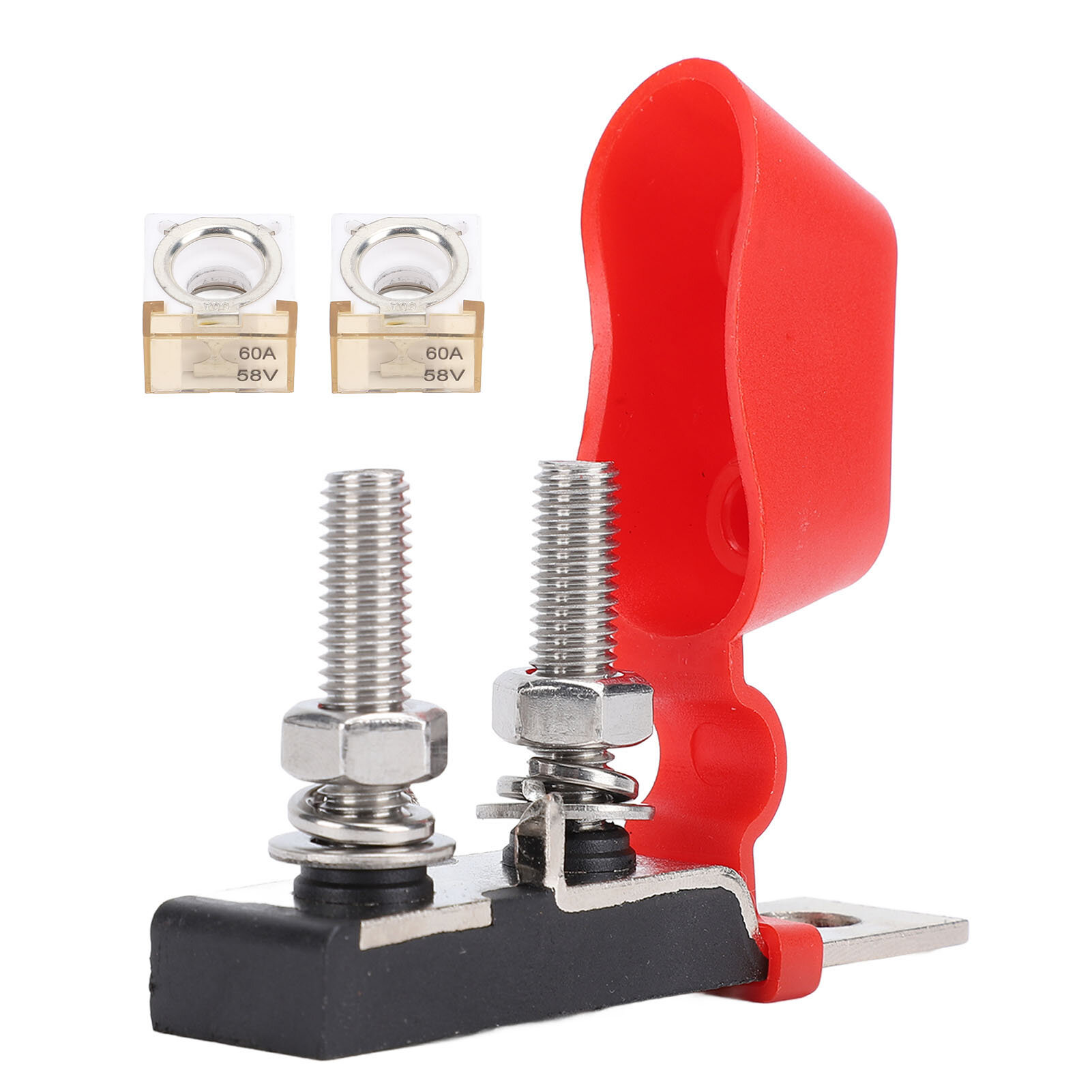 Двойной клеммный блок предохранителей DC58V M8 с двойными шпильками MRBF, держатель предохранителя для автомобиля, морской лодки, автофургона с двумя предохранителями 60 А