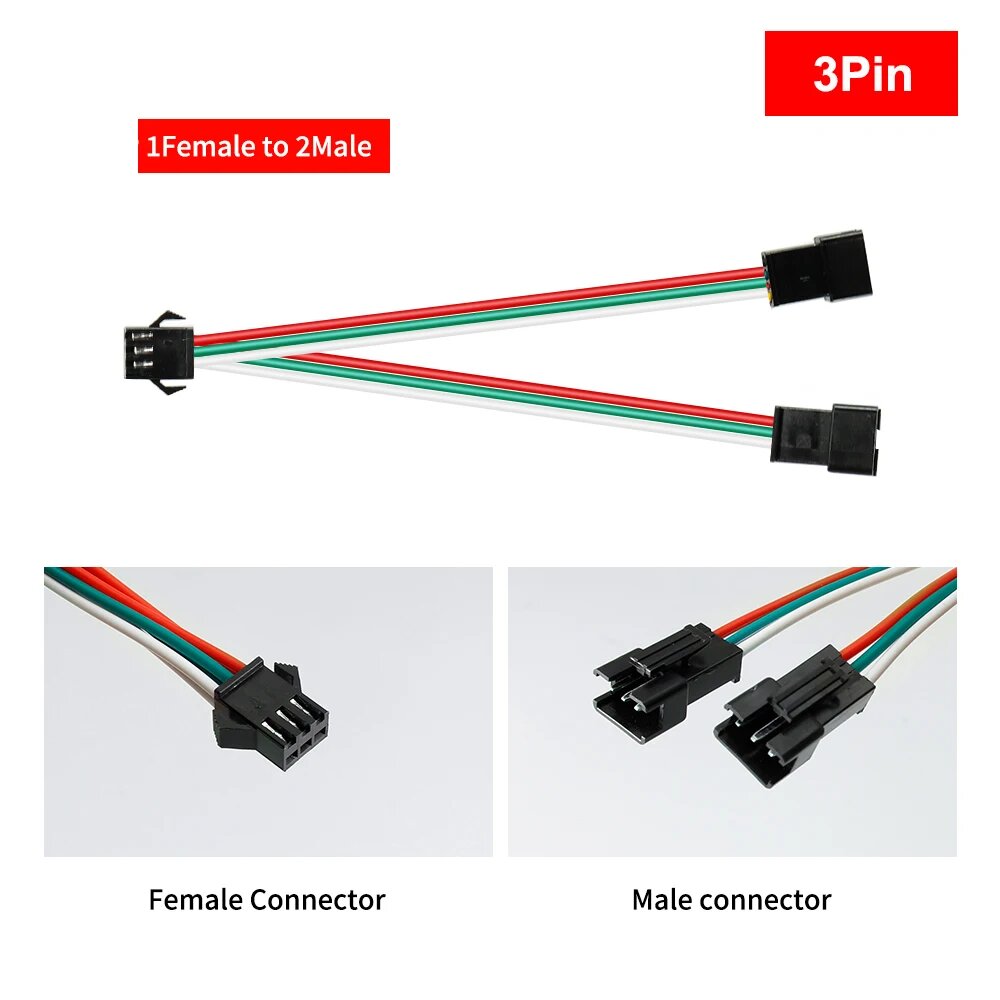 Разветвитель JST 3Pin (1 Female to 2 Male)