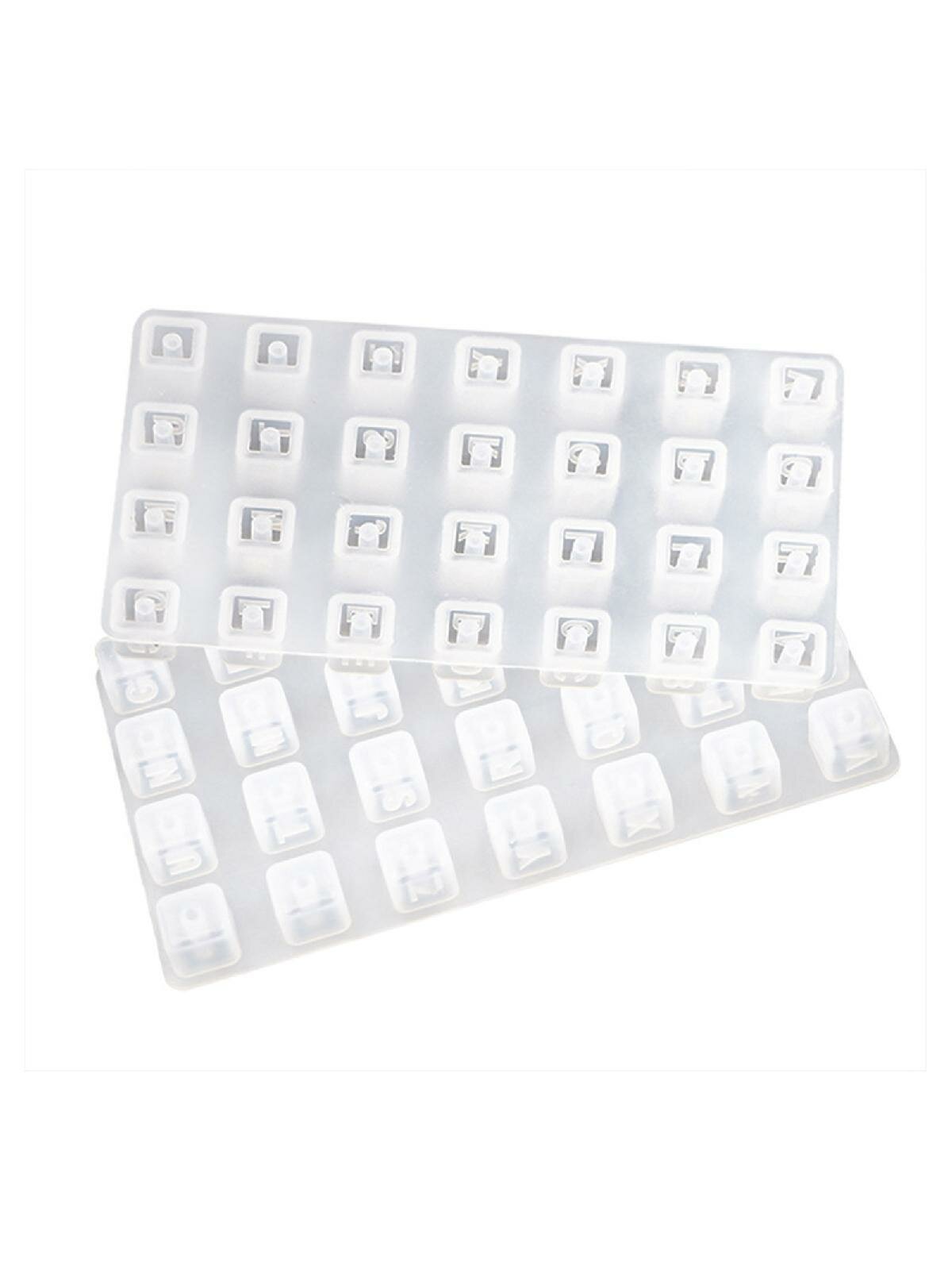 Набор из 2 частей, цифровой квадрат из эпоксидной смолы "сделай сам" с перфорированной формой для браслета с буквами