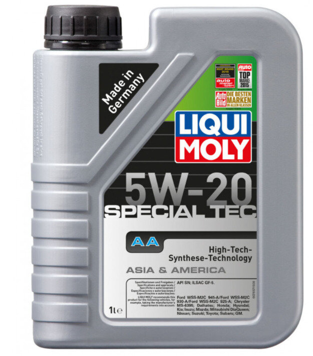 Масло моторное Liqui Moly Leichtlauf Special AA 5W20, япония. америка. корея, синтетика, 1 литр 7620 Leichtlauf Special AA 1л 20792/7620