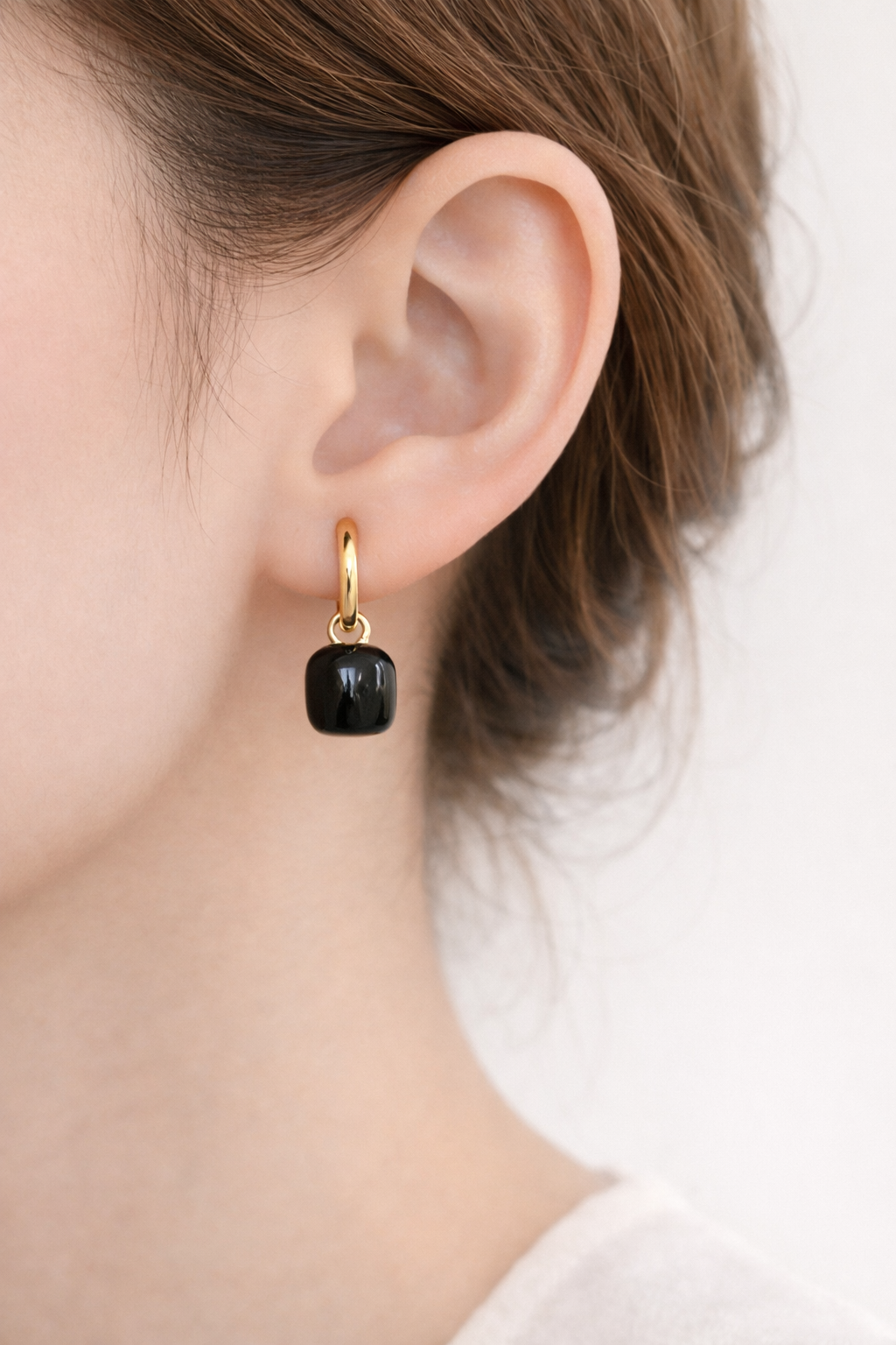 Серьги пусеты, с подвесками, эмаль