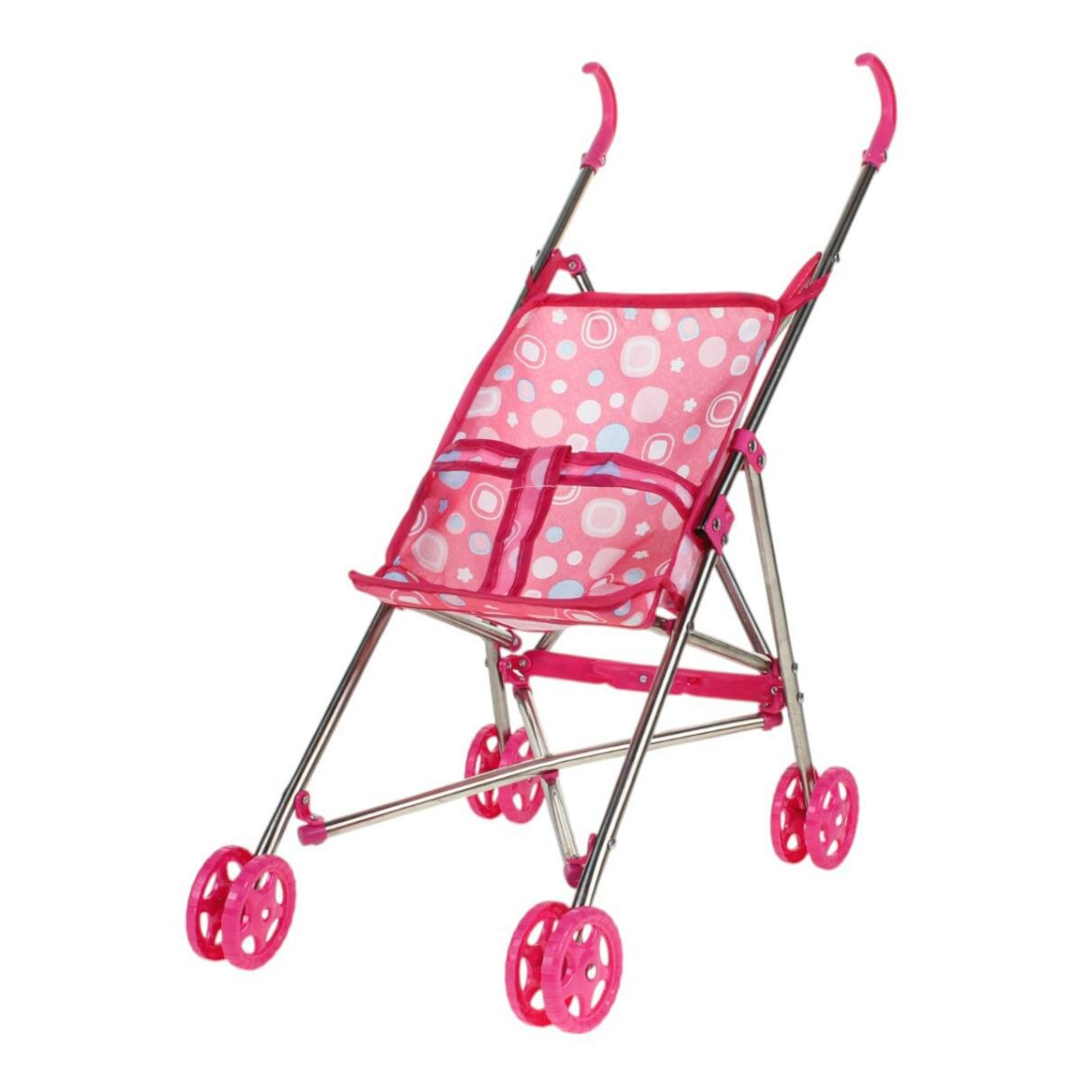 Коляска-трость для кукол, розовая, складная, с ремнями безопасности, 49 см