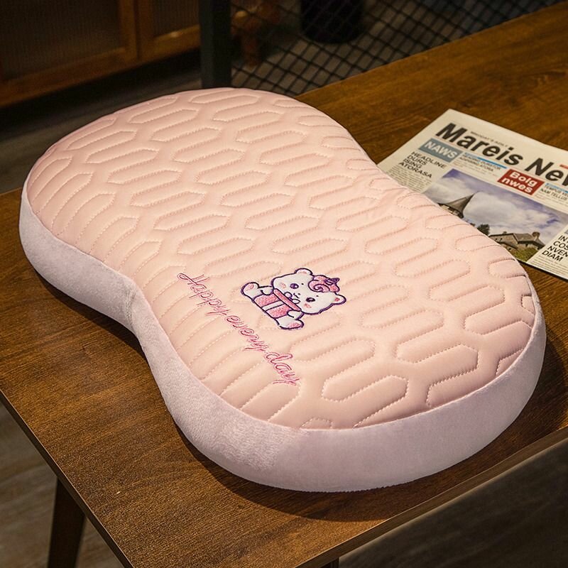 Подушка для сна из пены с эффектом памяти, латексная подушка из ледяного шелка для сна на боку, милая маленькая подушка, портативное средство для сна, офисная подушка.