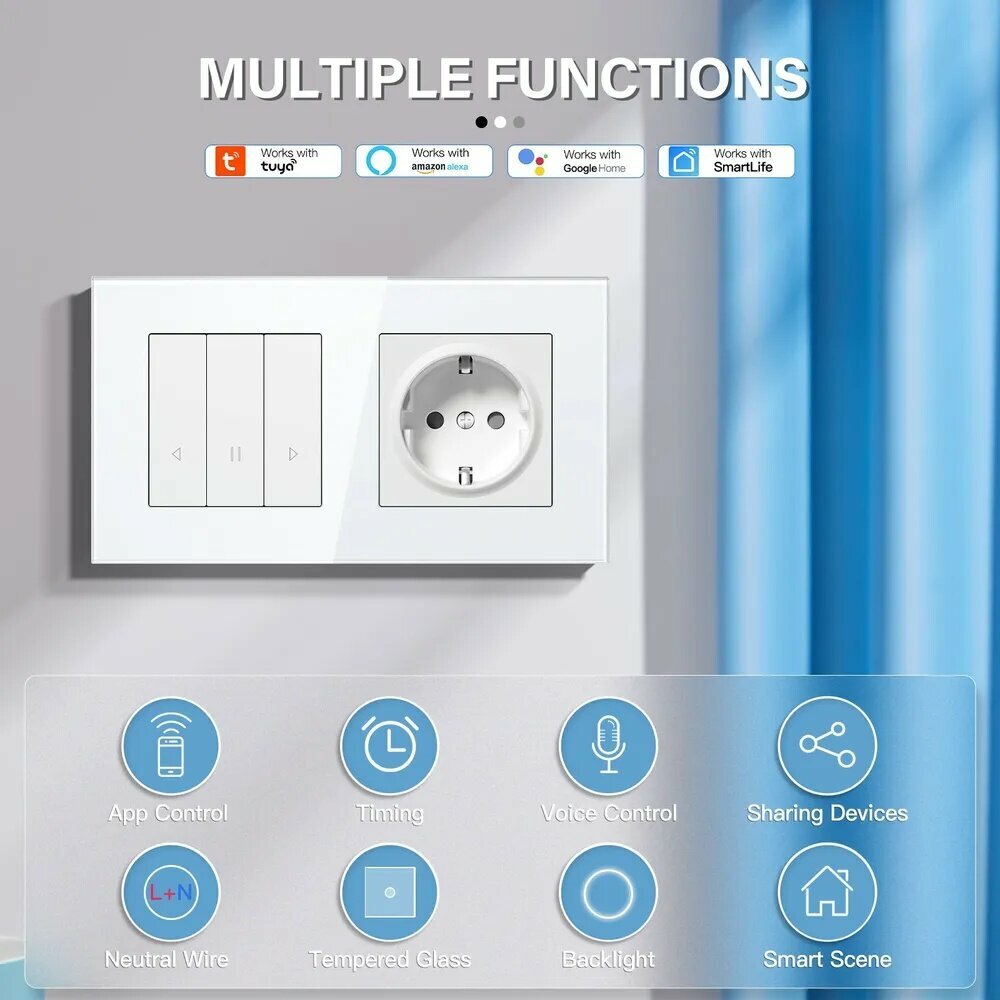 BSEED Выключатель для жалюзи/электро-карнизов (механизм) WIFI, Серия E - CLICK