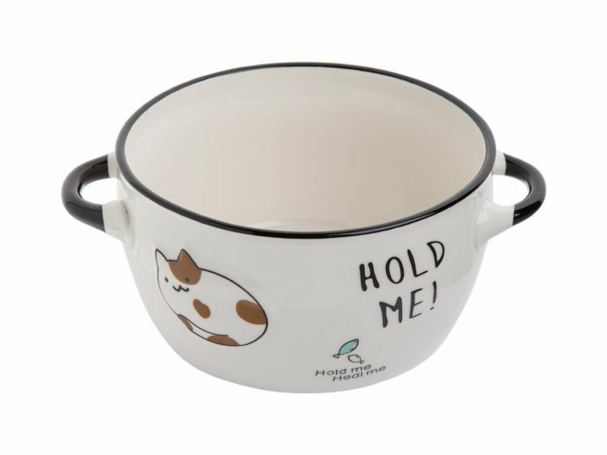 Супница с ручками керамическая 800 мл PERFECTO LINEA Миу-Миу белый/черный (18-314001)