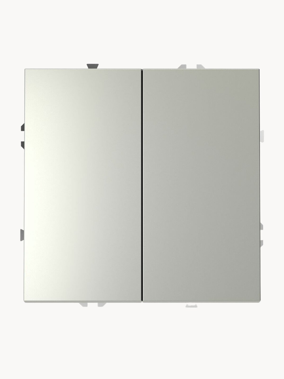 Проходной переключатель встраиваемый VOLTUM двухклавишный 10А цвет сталь VLS020305