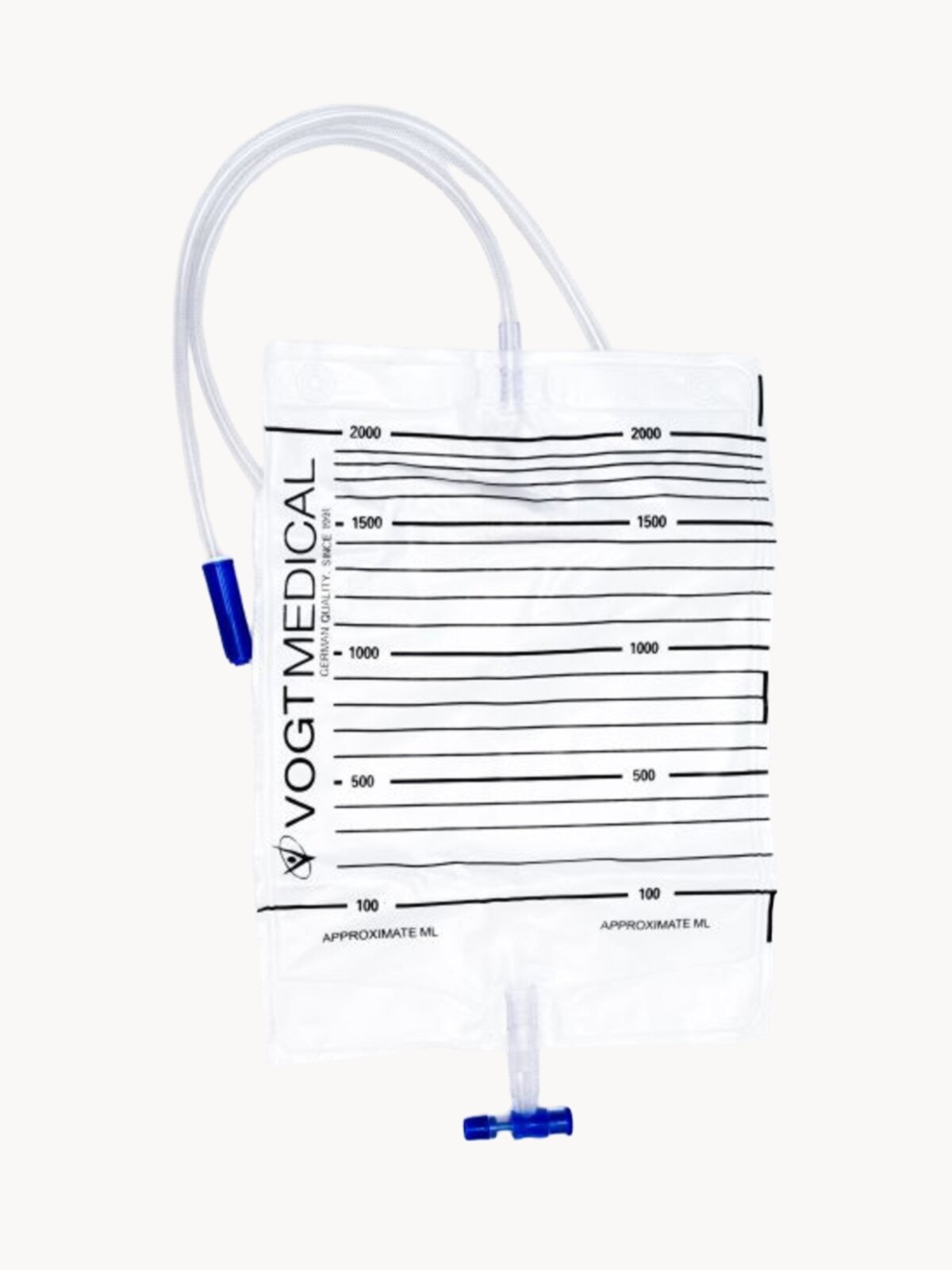 Мочеприемник прикроватный 2000 мл крестовой кран Vogt medical Premium Германия 10 штук