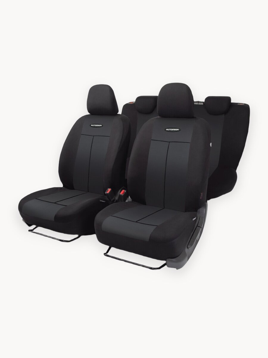 Чехлы на сиденья AUTOPROFI универсальные, на весь салон, полиэстер, TT-902P BK/BK