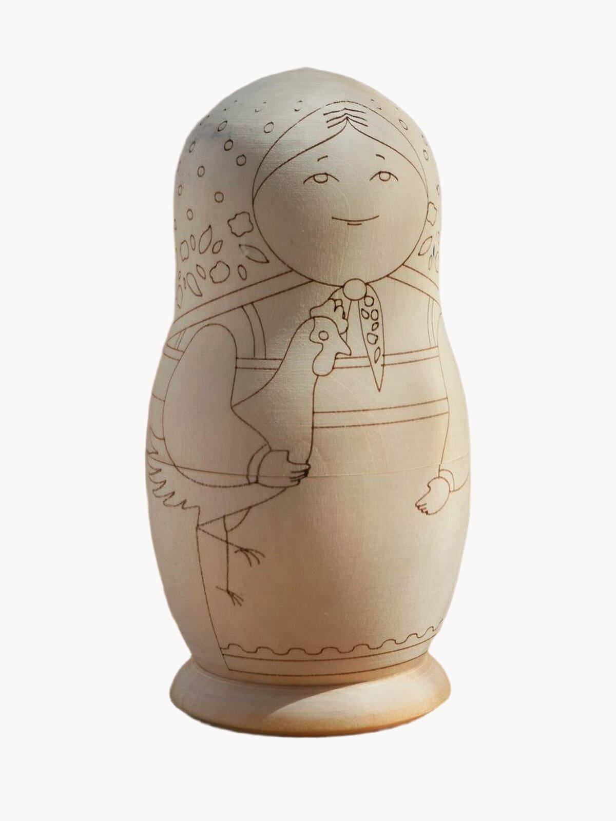 Матрешка деревянная заготовка под роспись декупаж для творчества 5 мест 11 см Орнамент