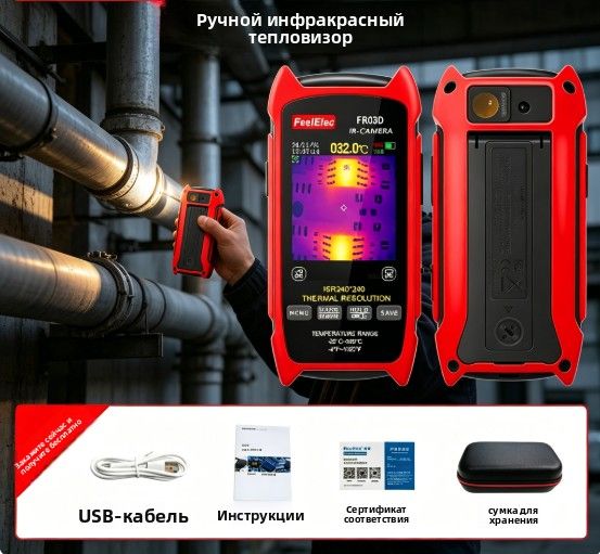 Макрообъектив, предназначенный для обнаружения неисправностей и мониторинга температуры, портативный инфракрасный тепловизор.