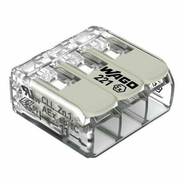 Клемма WAGO 221-483 Ex compact для одножильных и многожильных проводников 50 шт.