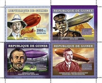 Почтовые марки Гвинея 2006г. "Дирижабль" Дирижабли, Инженеры MNH