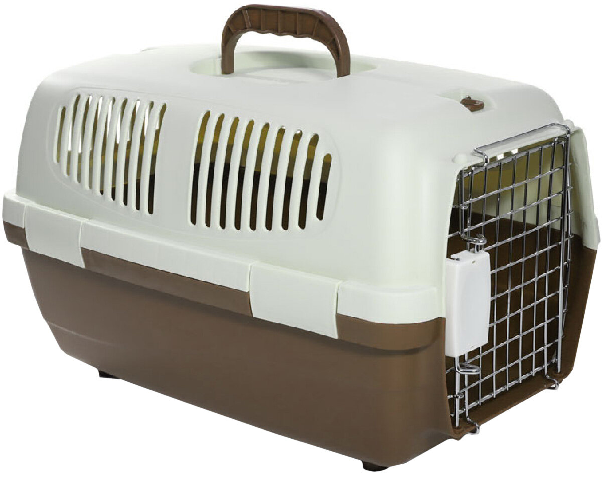 Переноска для животных Triol FS02 М с металлической дверцей капучино 56 x 36,5 x 33 см (1 шт)