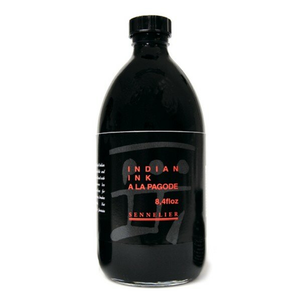 Тушь SENNELIER INK китайская черная флакон 500мл