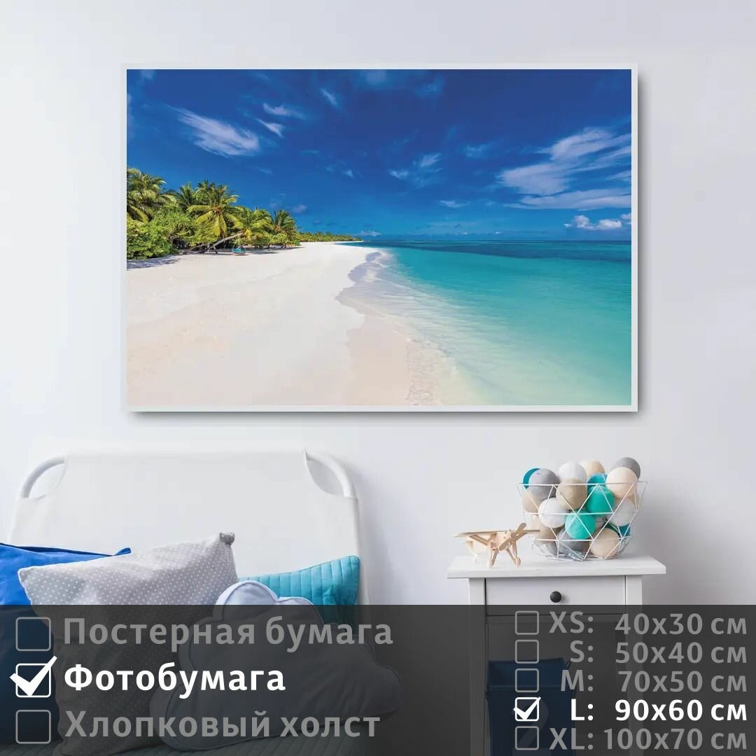 Постер на фотобумаге Тропические Мальдивы 90х60 см ПолиЦентр