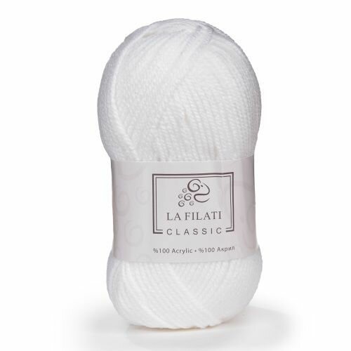 Пряжа Классик Ла Филати, Classic La Filati (101), 100г, 200м, 100% акрил (2 шт.)