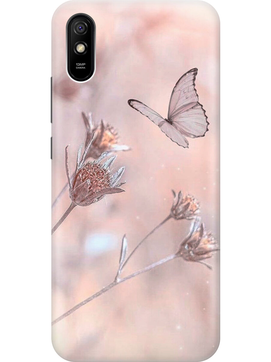 Силиконовый чехол на Xiaomi Redmi 9A, Сяоми Редми 9А с принтом "Бабочка"
