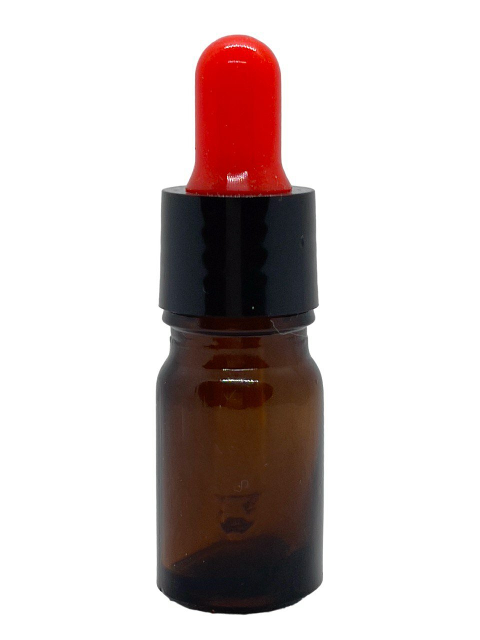 Набор пипеток для эфирных масел, флакон 5 мл, 6 штук, янтарное стекло, черная крышка, красная груша
