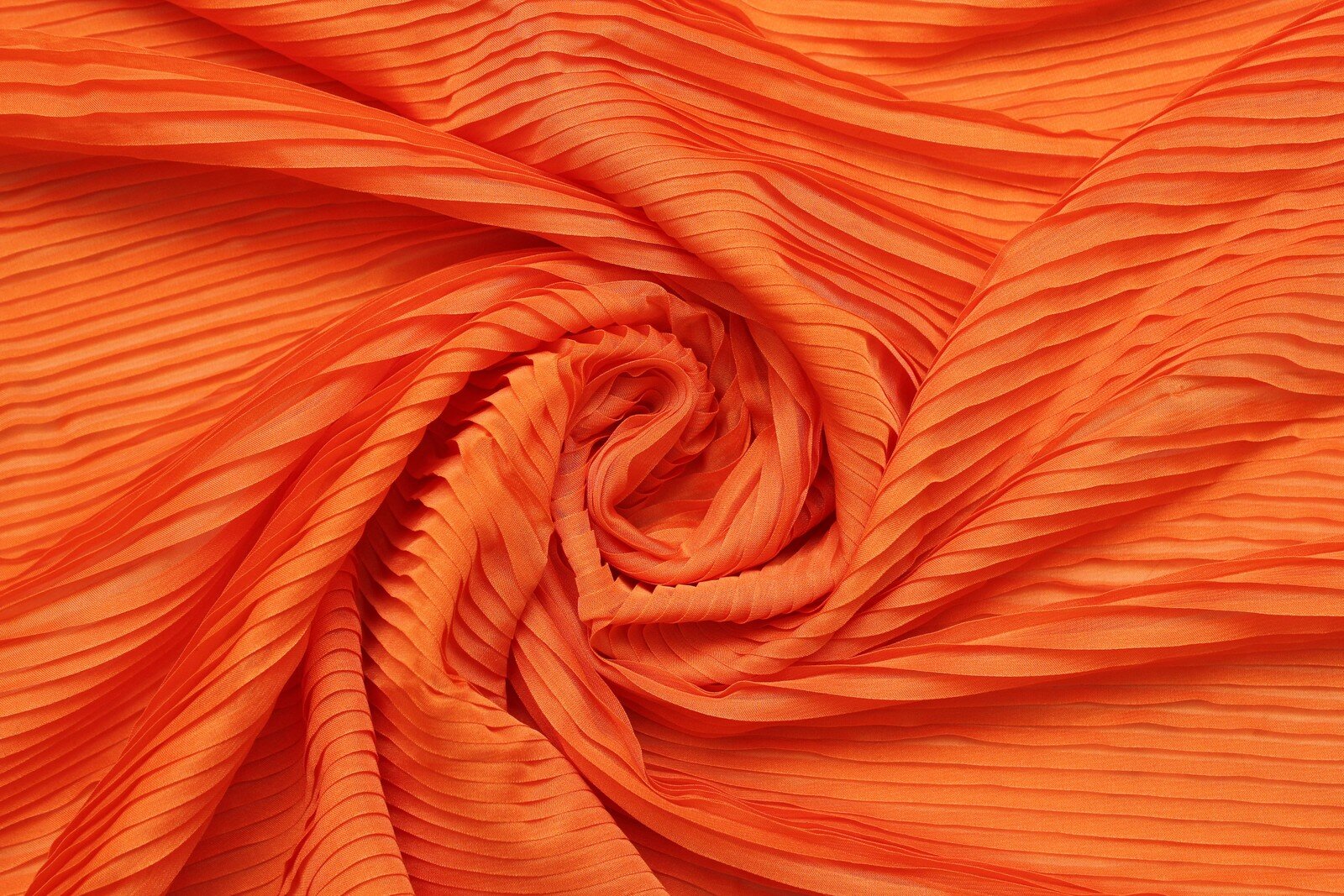 Ткань Шифон-плиссе оранжевый, складка 4 мм, ш140см, 0,5 м