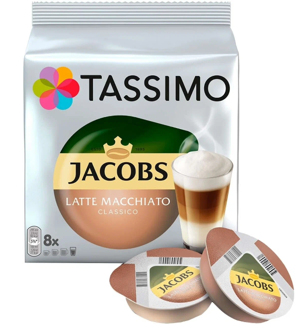 Кофе в капсулах Tassimo Latte Macchiato, 8 порций, 1 пачка, латте макиато