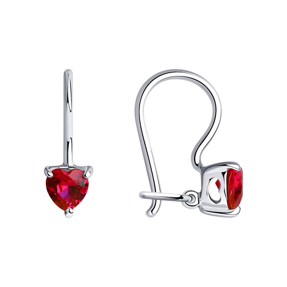 Серьги ЗлатаМира, серебро, 925 проба, корунд синтетический