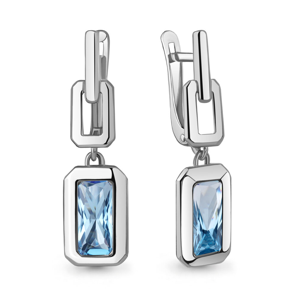 Серьги, серебро, 925 проба, топаз