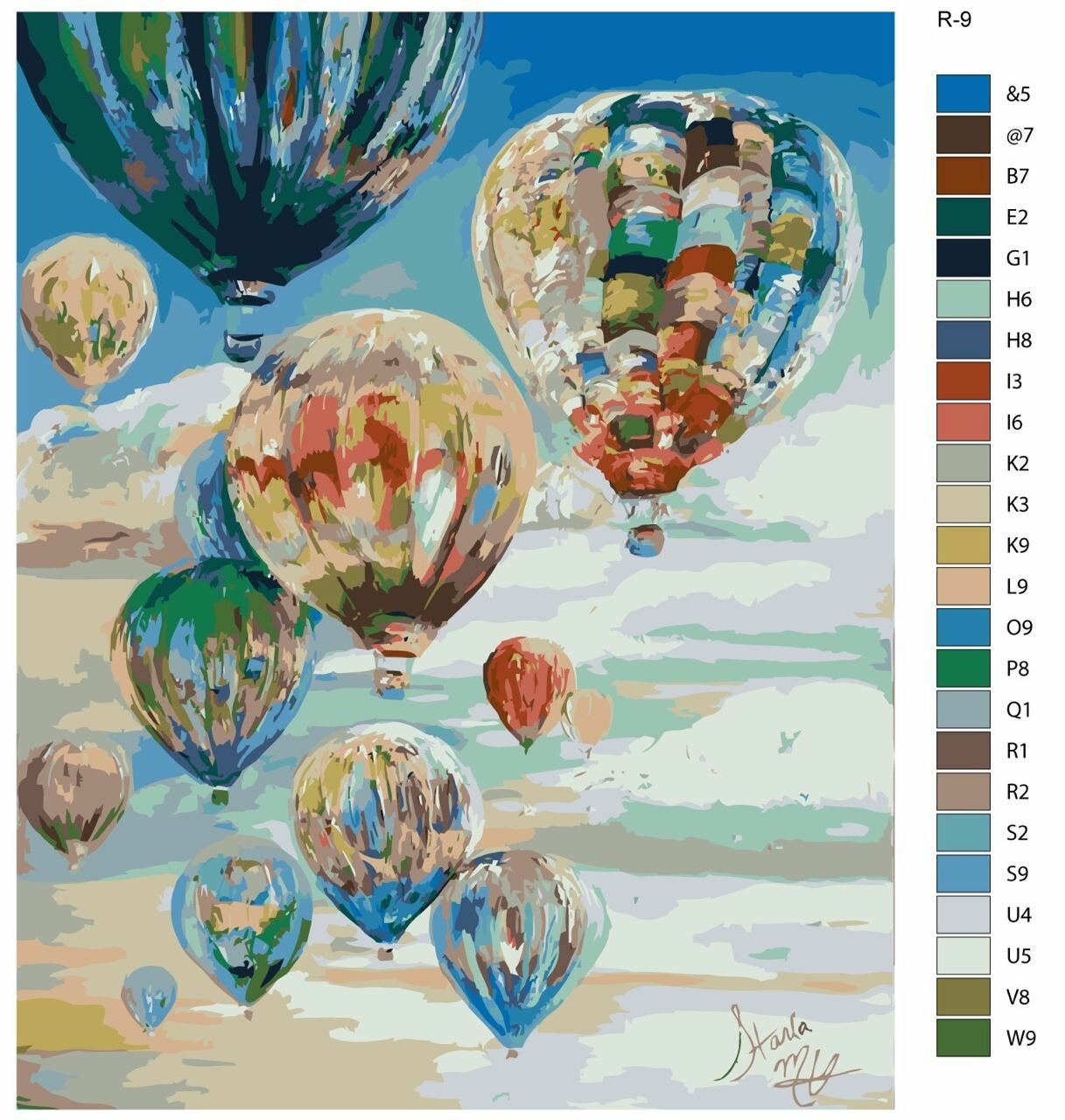 Картина по номерам R-9 "Каппадокия. Воздушные шары" 60x80 см