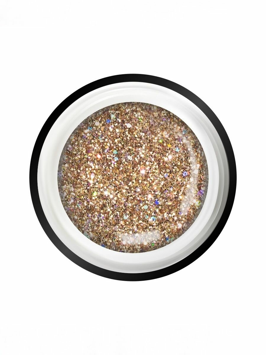 Nail Club Гель-краска с блёстками и глиттером GML-22 Titanium, 5 мл.