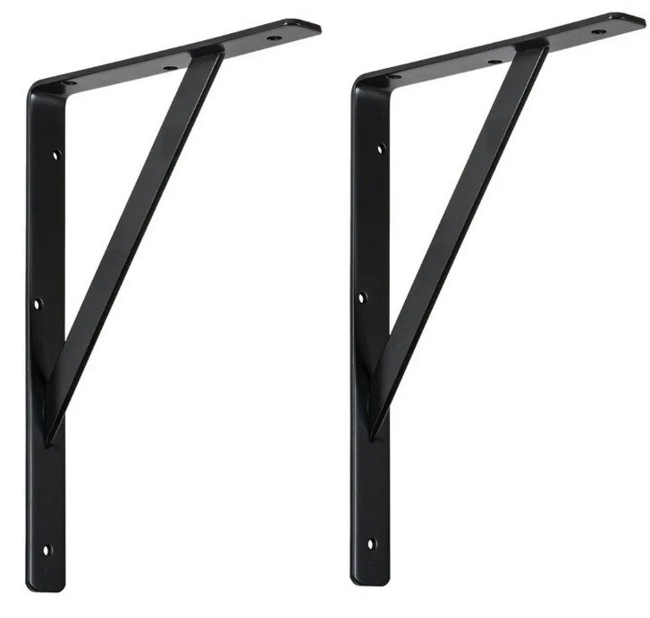 Консоль VORMANN Steg усиленная 300х200х30 мм (черные, 2 шт) 00159 300 S