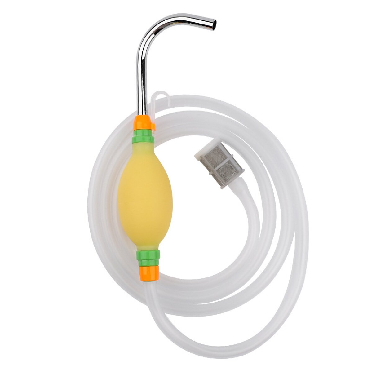 Ручная помпа для подачи воды, цвет желтый, длина 2.1 метра, сетка-фильтр