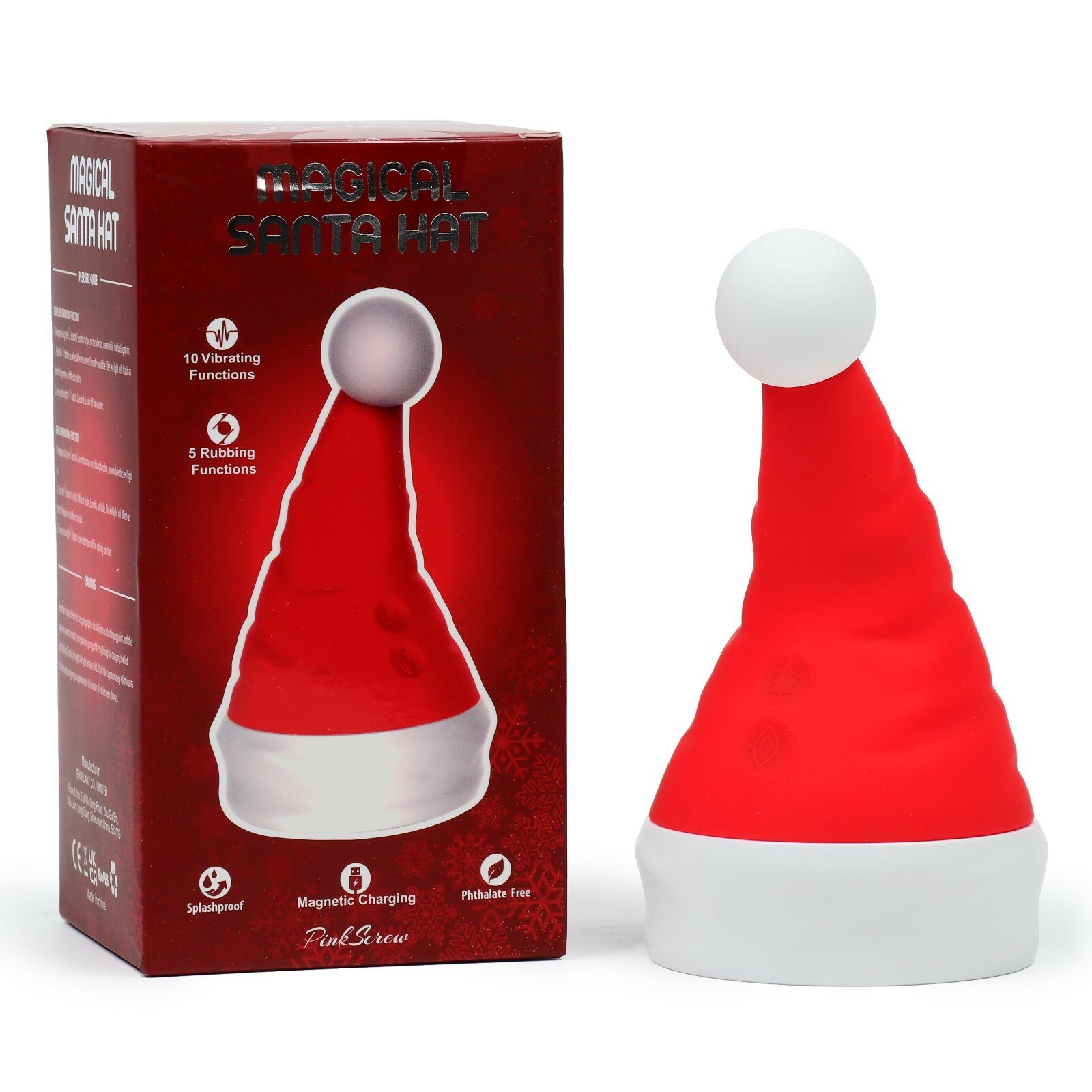 Вибратор волновой, двухсторонний, 15 режимов, ЗУ USB, красный, силикон