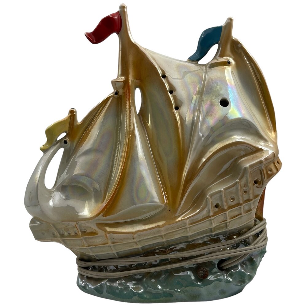 Фарфоровый ночник "Корабль" 1970-1980 гг. ГДР (С проводом)