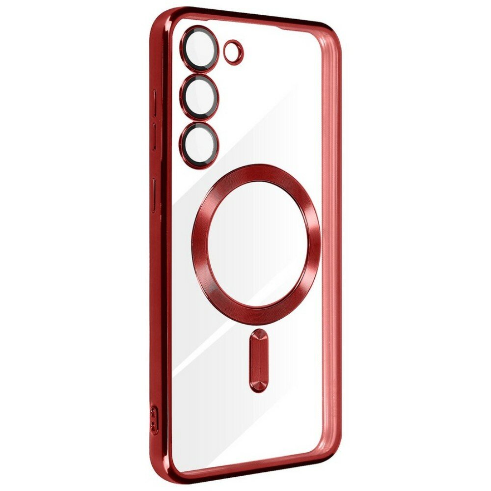Чехол с алюминиевым бортом Magnetic для Samsung Galaxy S23+, красный