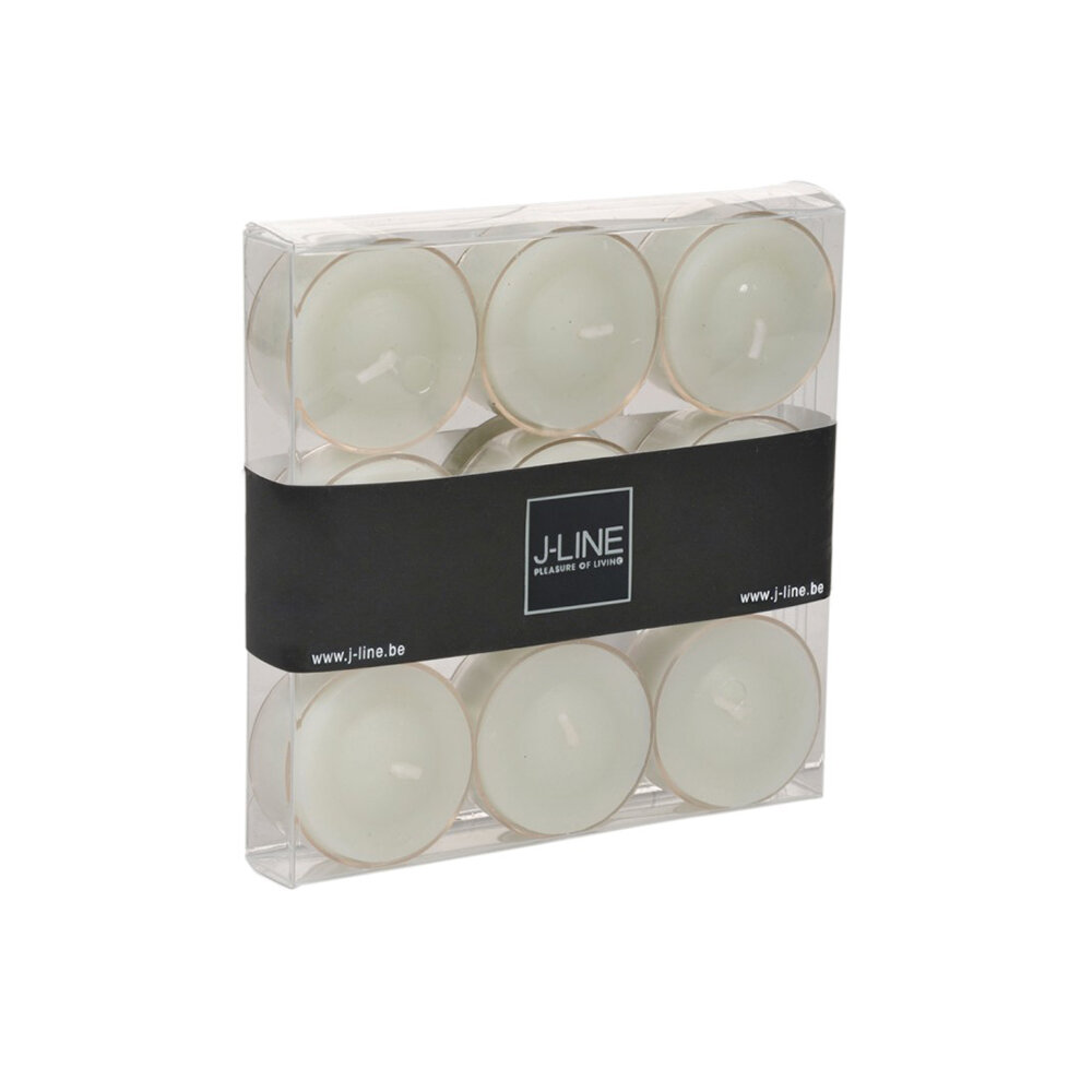 Набор свечей J-Line Jolipa 56335, плавающие чайные свечи, парафиновые, бежевые, время горения до 4 часов, 9 шт