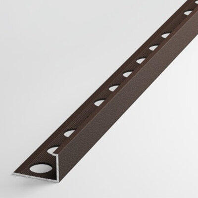 Профиль для плитки Г-образный алюминиевый Лука ПК01-12, длина 2,7 м, окрас шоколад 03
