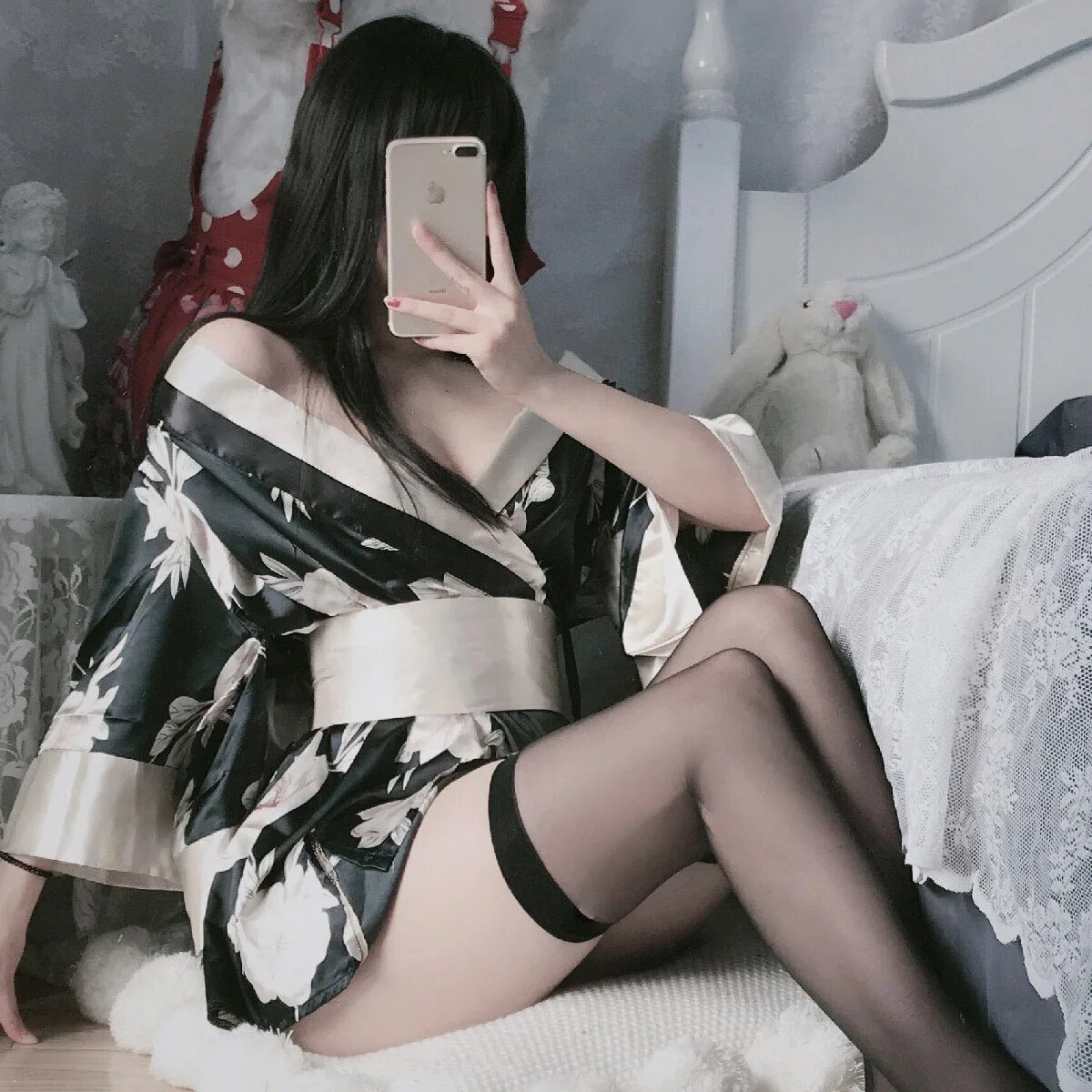 Женское кимоно Сакура из лайкры With stockings