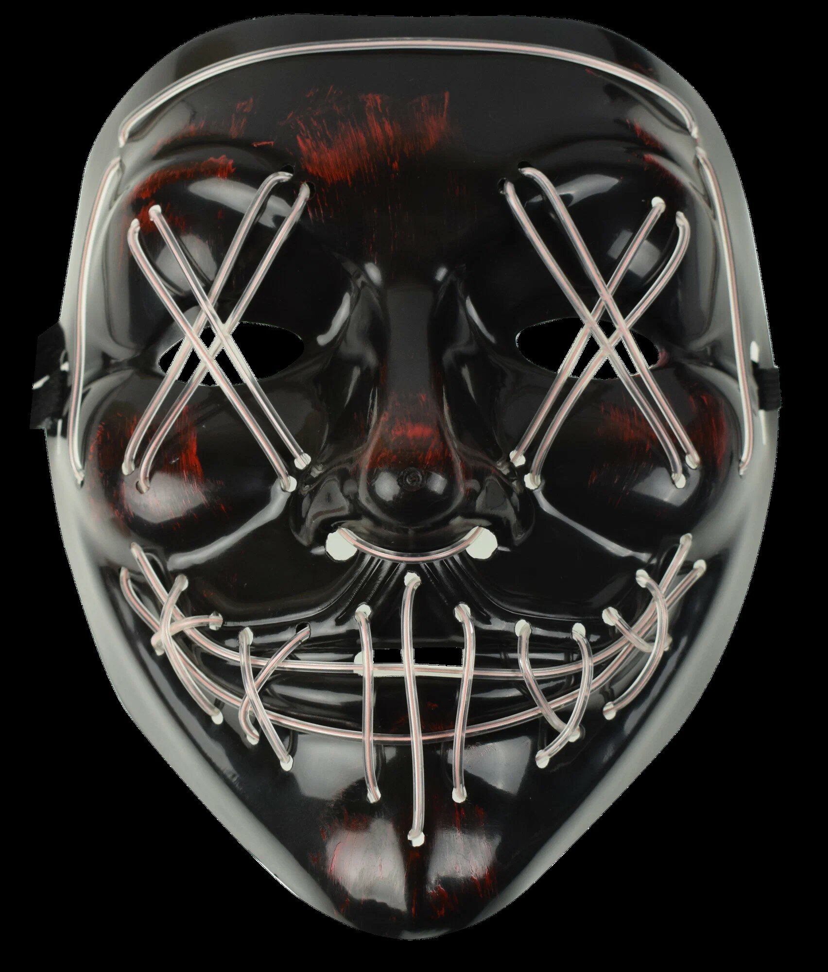 Неоновая маска Судная ночь "Гай Фокс" неоново-синяя