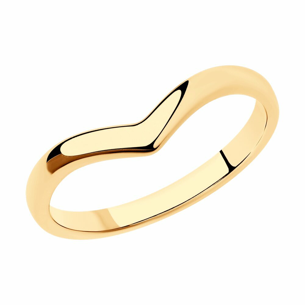 Кольцо, серебро, 925 проба, золочение