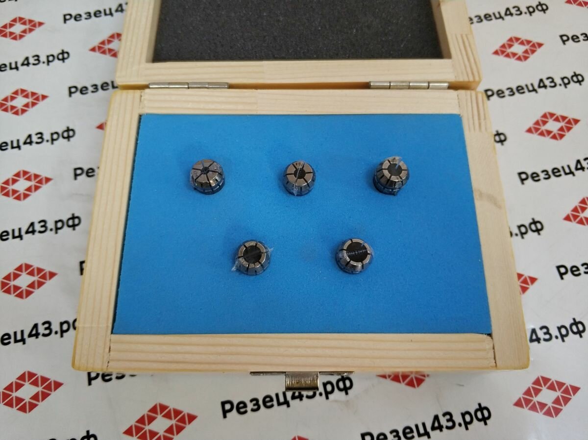 Набор высокоточных цанг ER11 в деревянном кейсе 5 шт ER11-5pcs