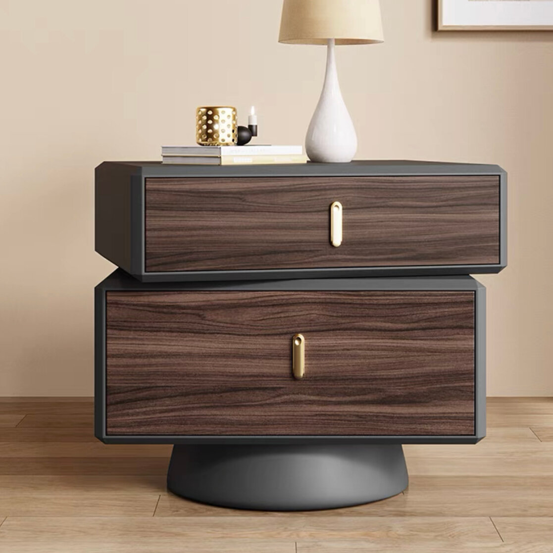 Поворотная прикроватная тумбочка Melor (50*40*50 / темно-серый)