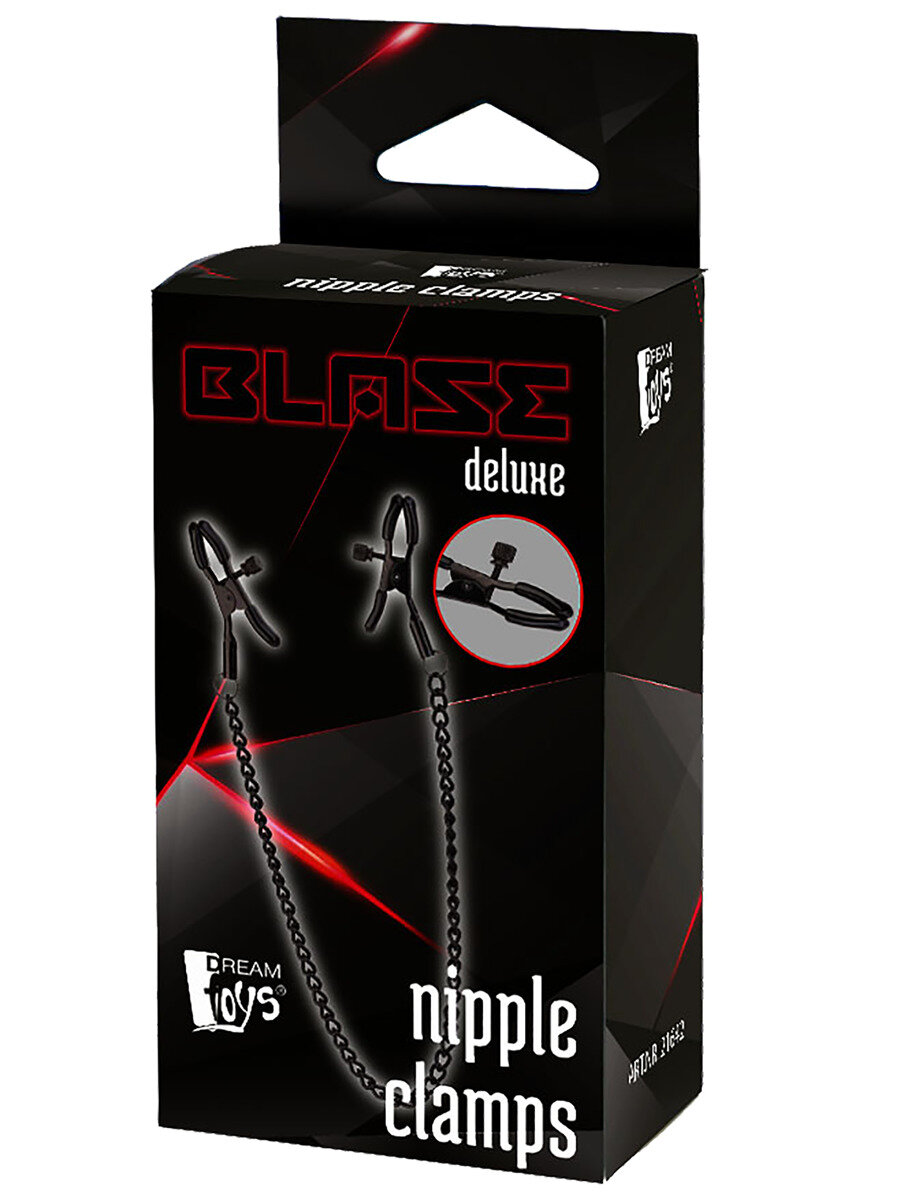 Зажимы-стимуляторы с цепочкой для сосков "BLAZE DELUXE NIPPLE CLAMPS"