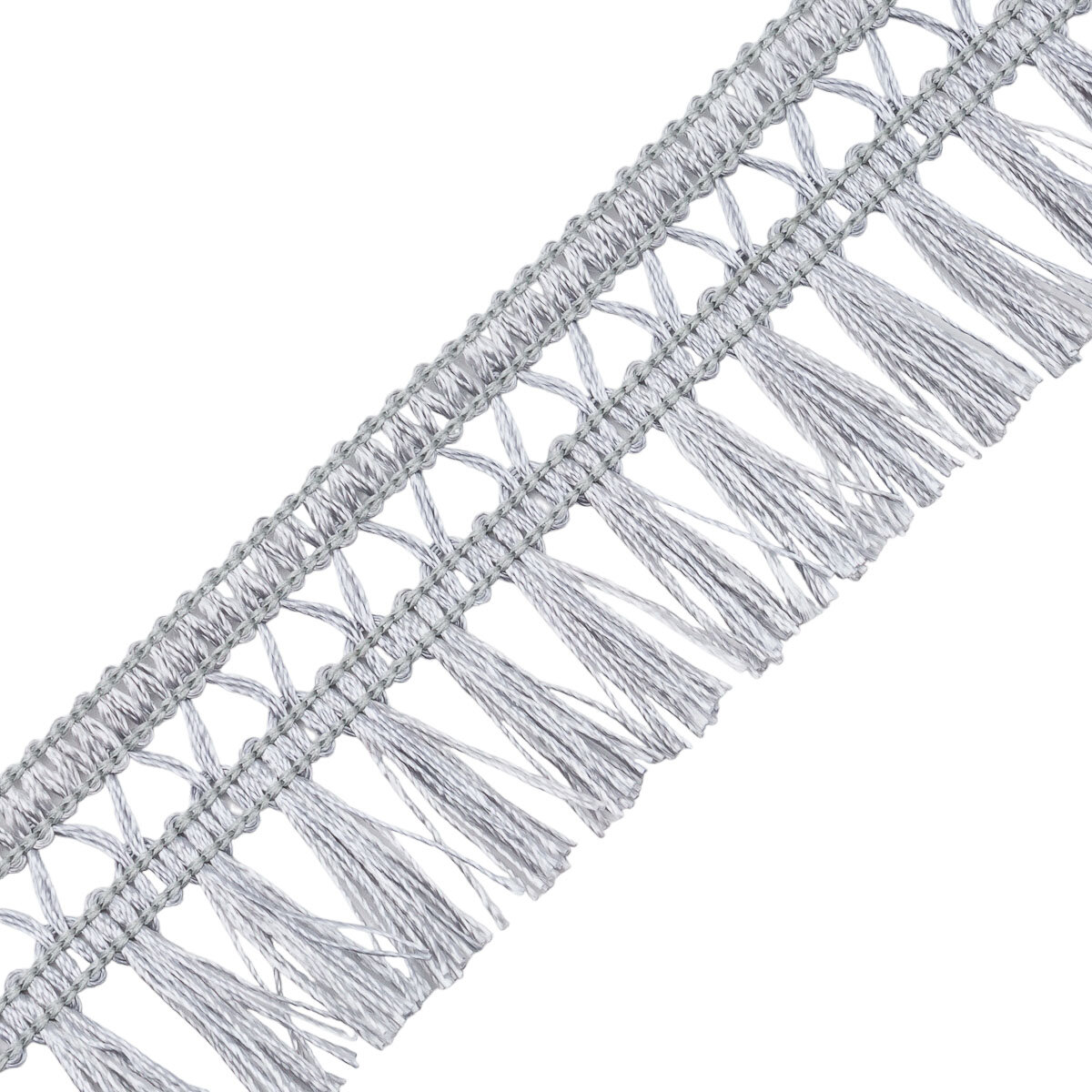 Бахрома для штор с кисточками, 5 см*25 м, для текстиля и шитья, светло-серая, Айрис