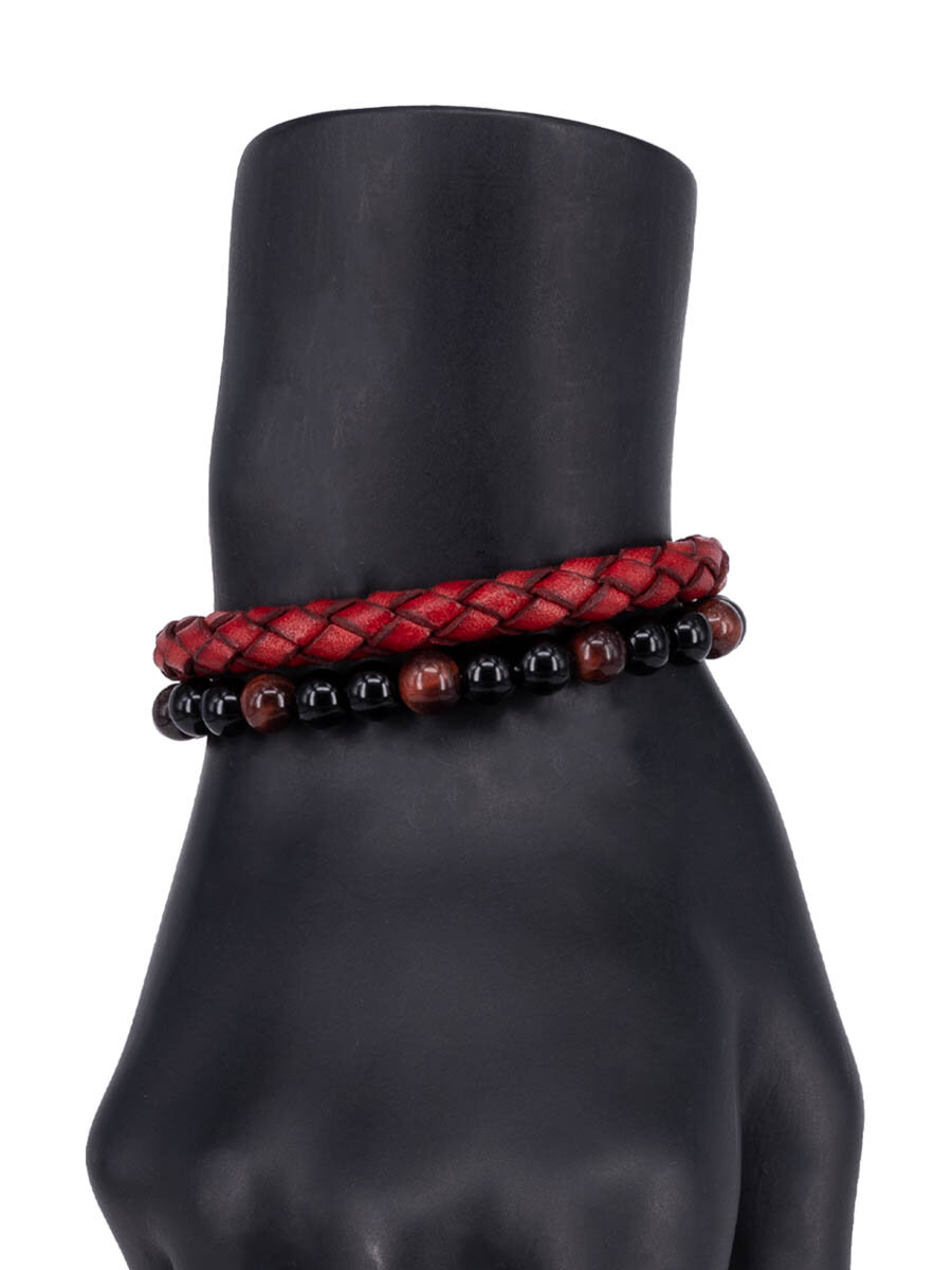 Плетеный браслет, тигровый глаз