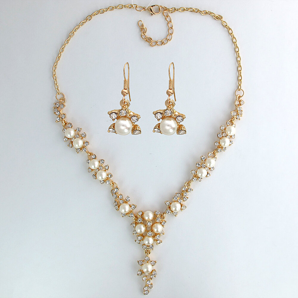 Комплект бижутерии Эстет, жемчуг имитация, стекло